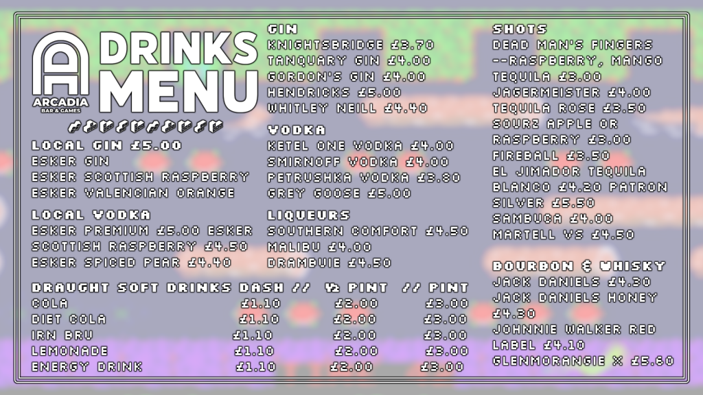Food & Drink - Arcadia Bar & Games Aberdeen